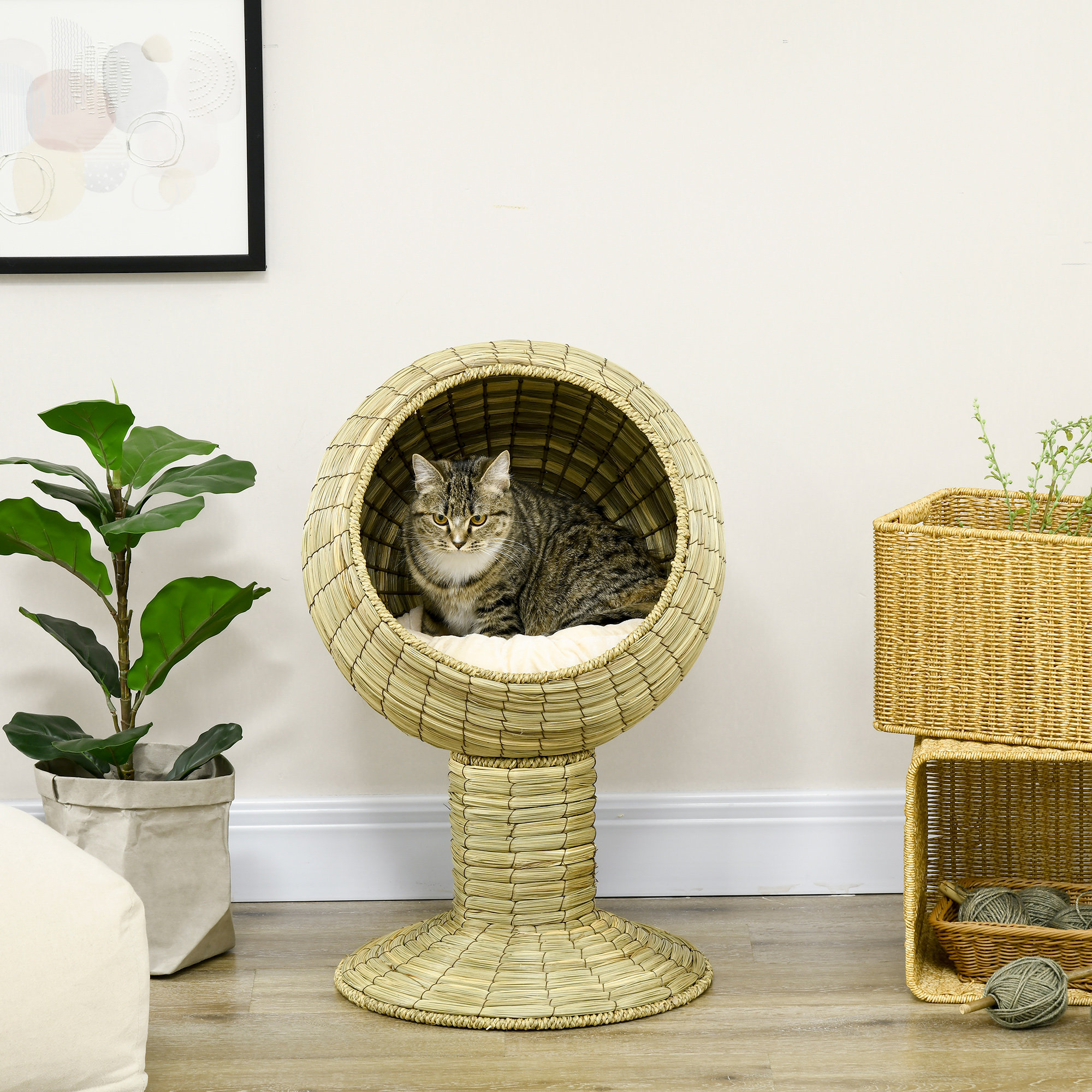 Pawhut Round Cat Bed Uk