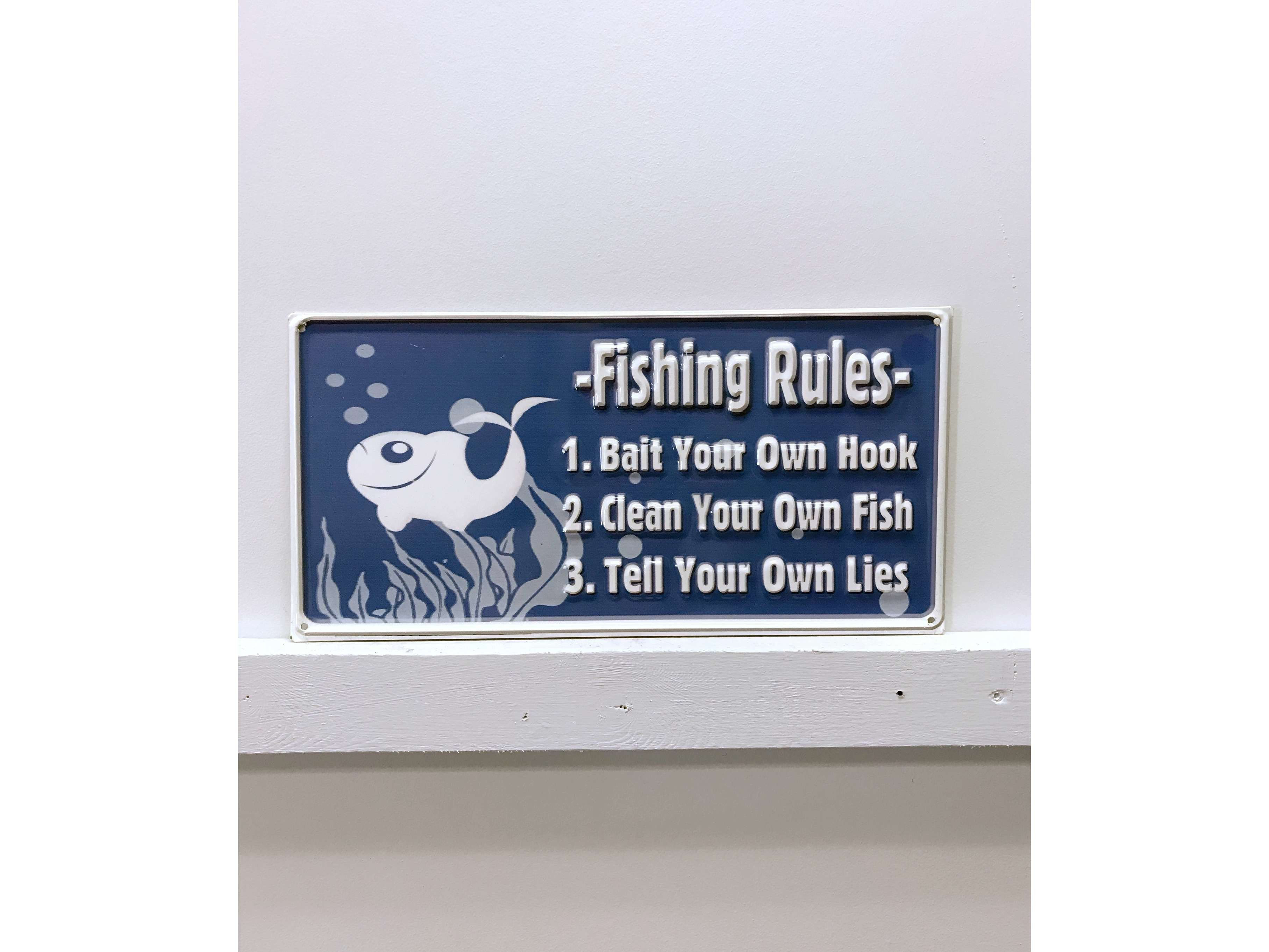 Millwood Pines Fishing Rules Vintage Metal Wall Décor | Wayfair