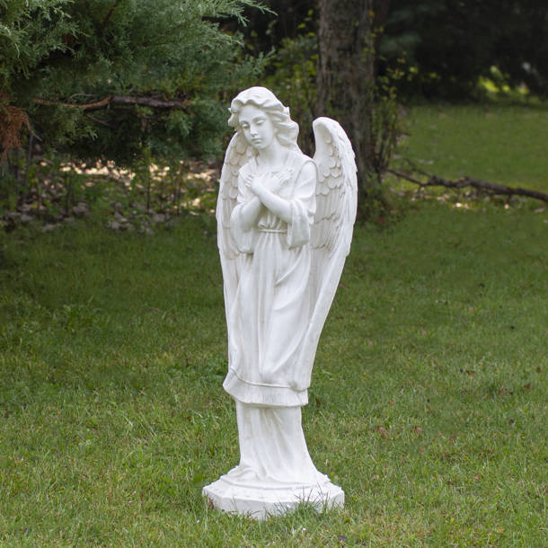 Northlight 30" Ivory Angel with Arms Folded Outdoor Garden Statue | Wayfair