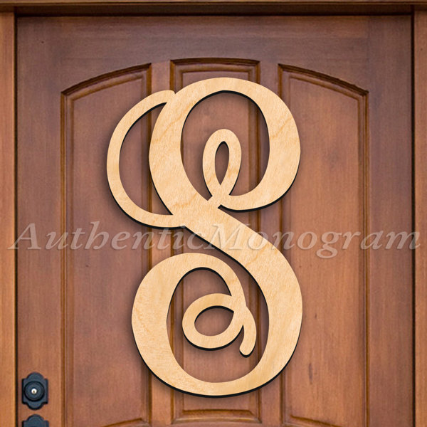 aMonogramArtUnlimited Wooden Vine Script Monogram Letter Wall Decor ...