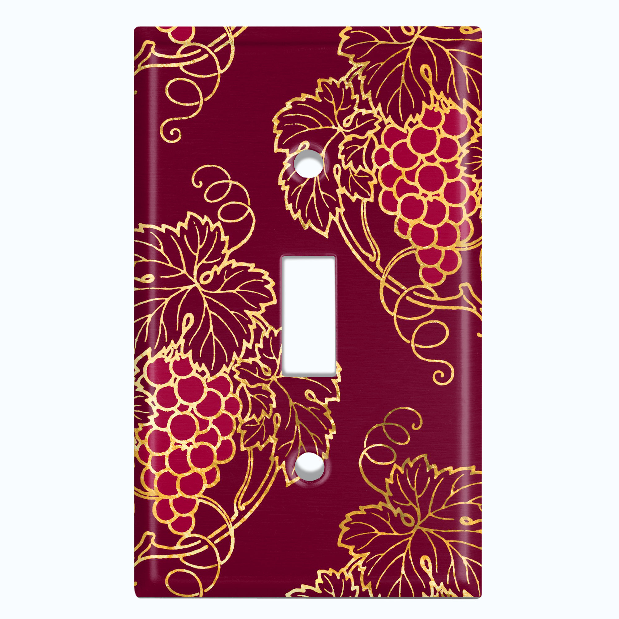 WorldAcc Metal Light Switch Plate Outlet Cover (Damask Red Grapes ...