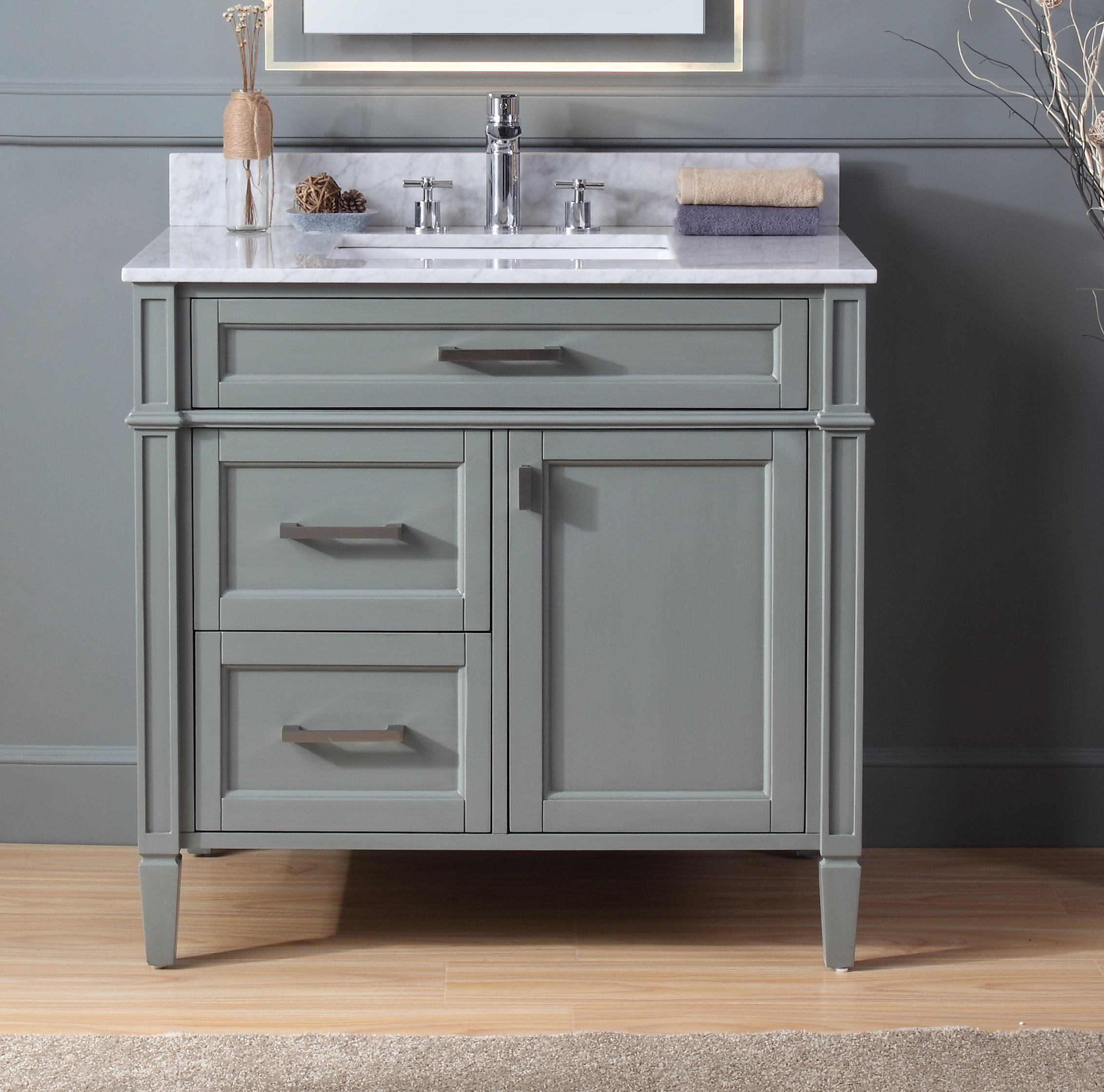 Charlton Home® Guerrero 36'' Free-standing Single Bathroom Vanity with ...