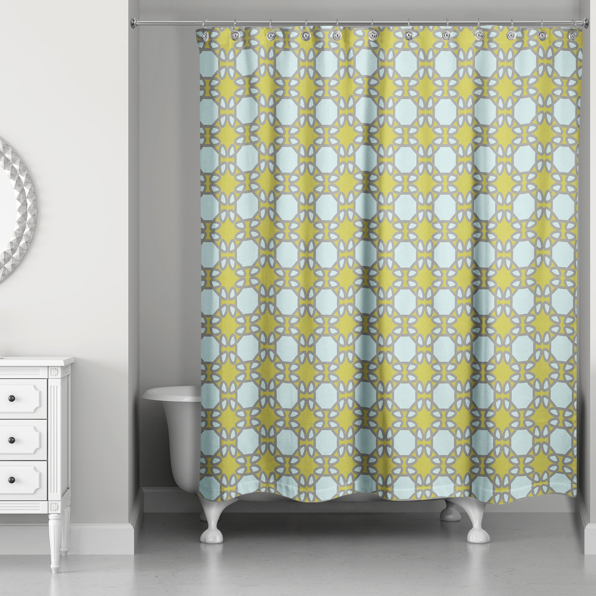 Bungalow Rose Grier Geometric Single Shower Curtain | Wayfair