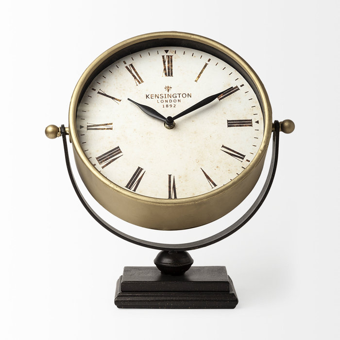 Lark Manor Gold Metal Desk Clock & Reviews | Wayfair
