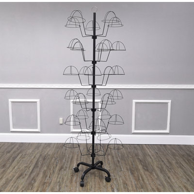 FixtureDisplays 6-Tier Hat Display Rack Free Standing Headwear Wig Rack ...