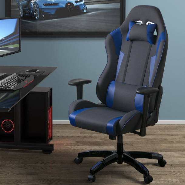 GTR Simulator Reclining Leather PC & Racing Game Chair with Footrest ...