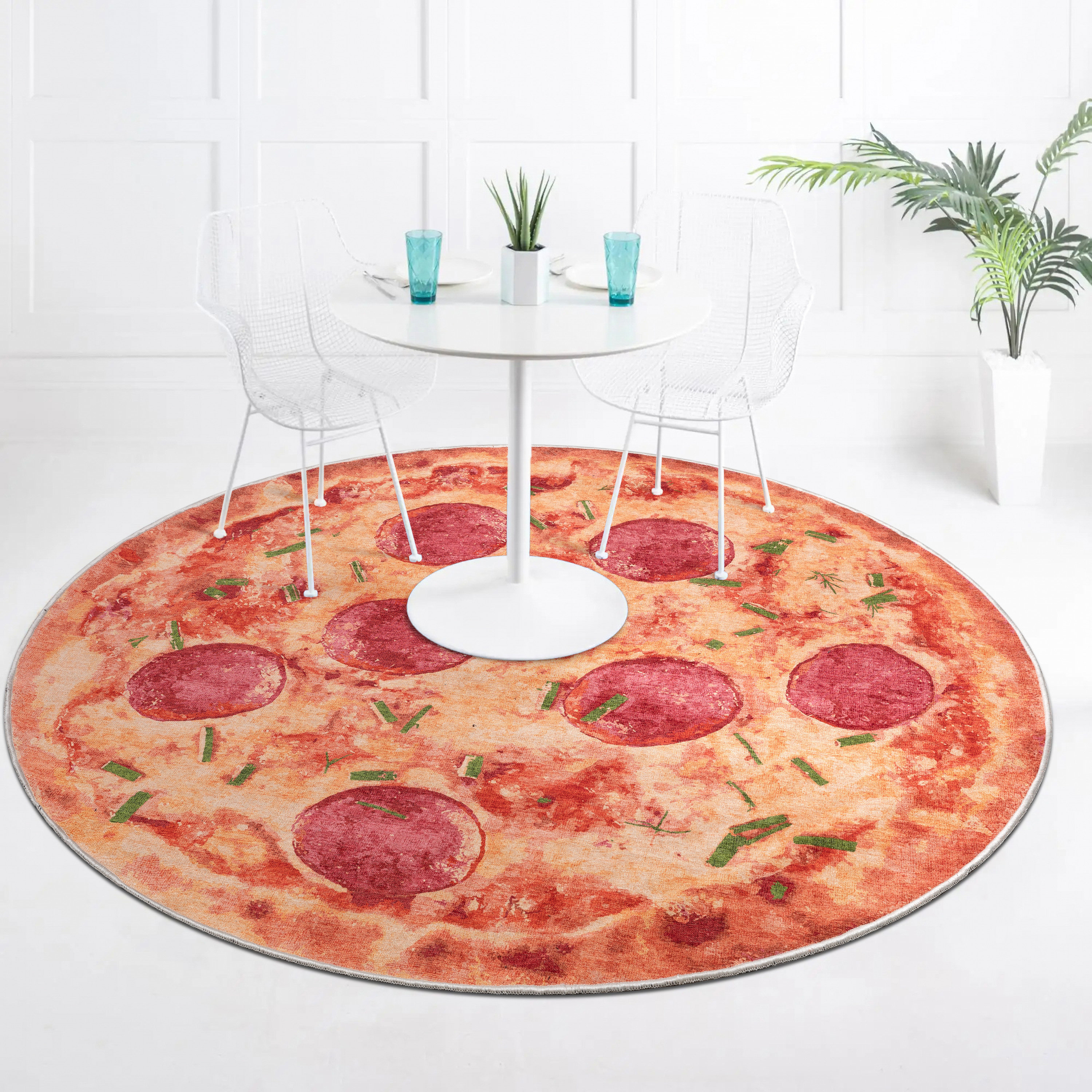 Well Woven Apollo Pizza Kids Orange Easy Clean Area Rug | Wayfair