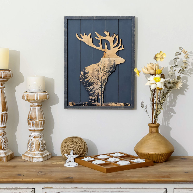 Millwood Pines Forest Moose Wood Wall Decor | Wayfair