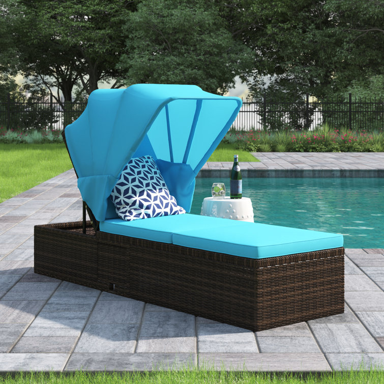 Sol 72 Outdoor™ Montego 77'' Long Reclining Single Chaise with Cushions ...
