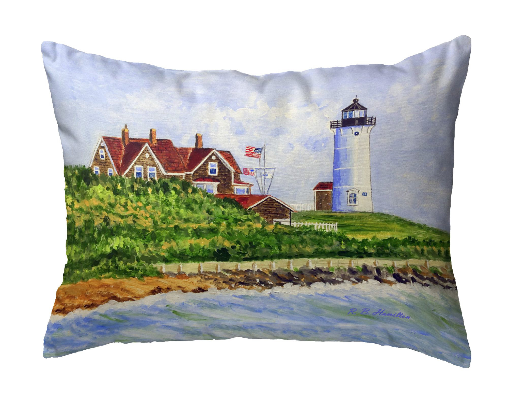 Betsy Drake Interiors Nobska Lighthouse Indoor / Outdoor Rectangular ...
