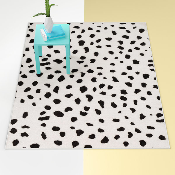 Hashtag Home Tommen Animal Print Area Rug in Neutral Black/White ...