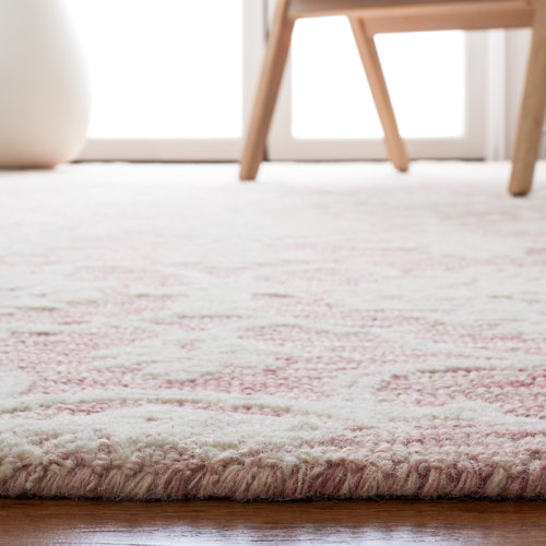 Ophelia & Co. Hornersville Handmade Wool Pink/Ivory Rug & Reviews | Wayfair