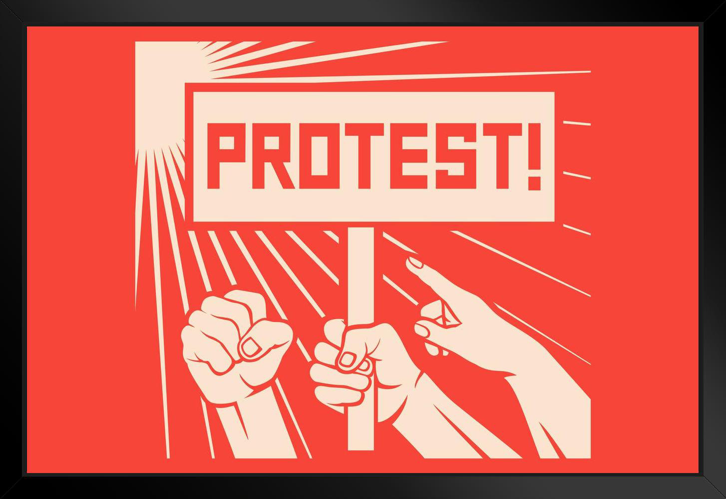 Poster Foundry Protest Fight Resist People Demonstrating Sign Art Print ...
