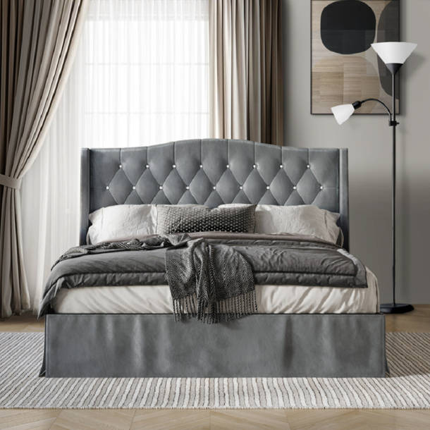 House of Hampton® Fuson 9 Drawer Double Dresser with Mirror | Wayfair