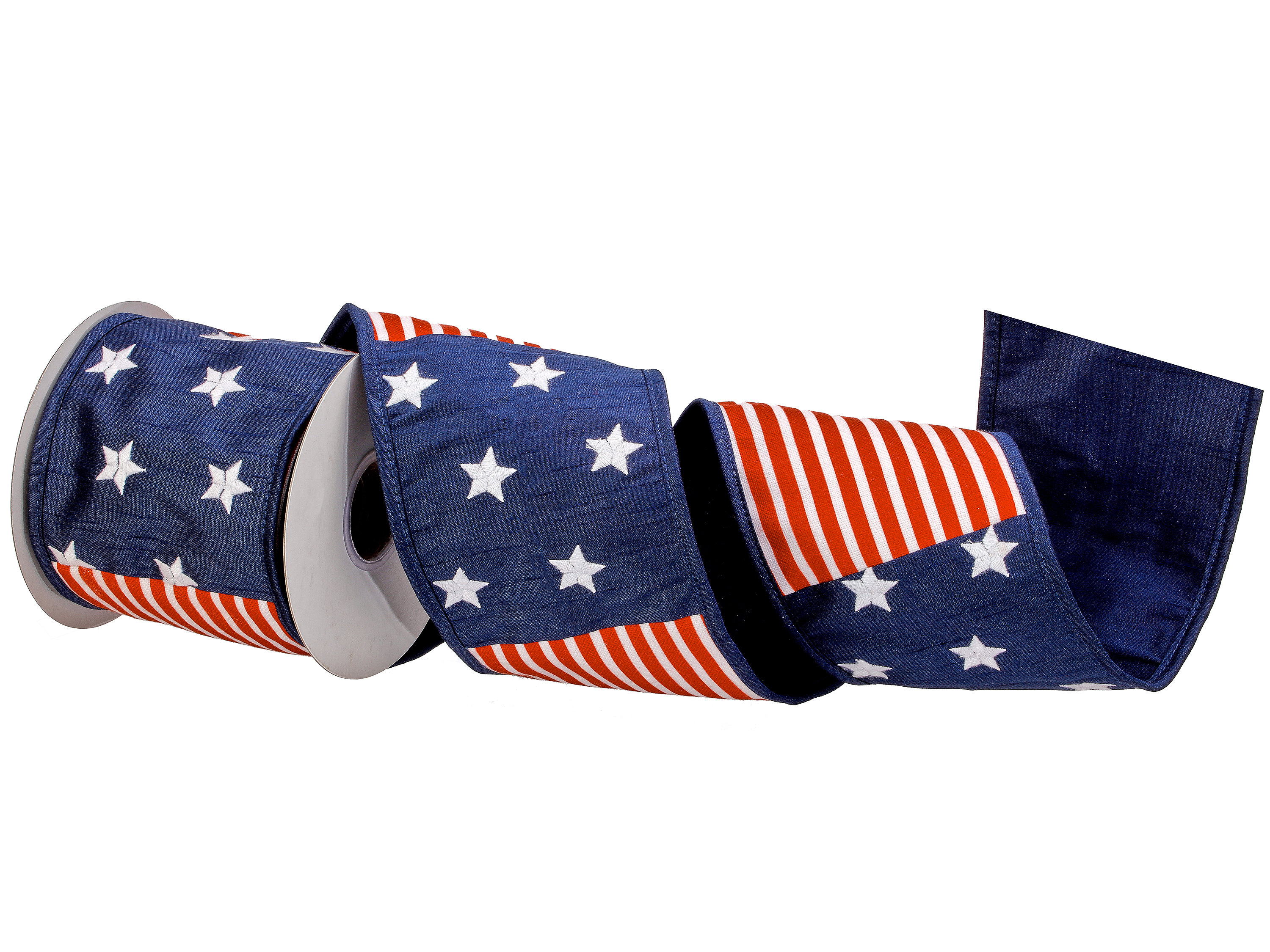 The Holiday Aisle® Americana Dupion Fused Ribbon | Wayfair