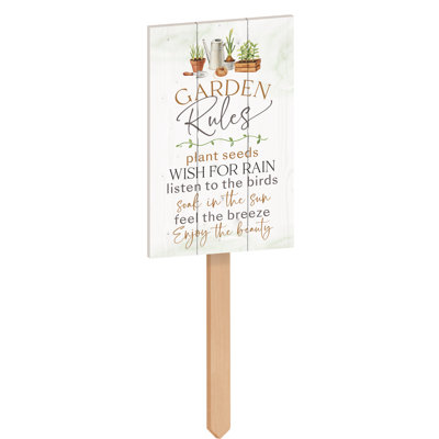 Rosalind Wheeler Mattawa Rules Garden Sign | Wayfair