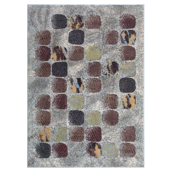 Millwood Pines Bess Performance Gray/Burgundy Rug & Reviews | Wayfair