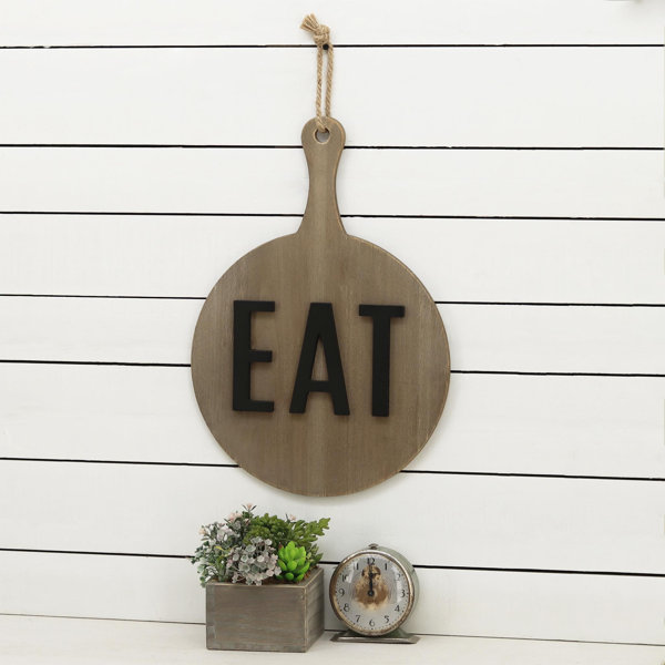 Trinx Cutting Board Eat Sign Wall Décor | Wayfair