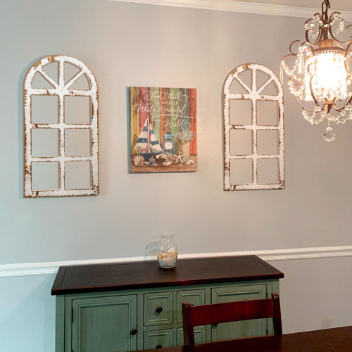 One Allium Way® 2 Piece Rustic Barn Wood Decorative Window Frame Wall ...