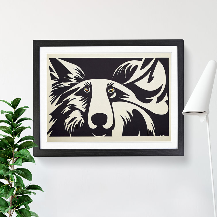 Alpen Home XH1022-603X An Engaging Wolf - Picture Frame Painting ...