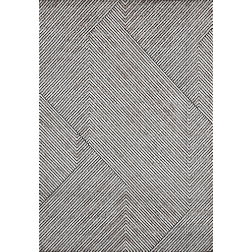 Wrought Studio Roldene Geometric Ivory/Dark Grey/Taupe Area Rug ...
