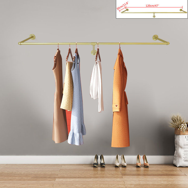 Williston Forge Akeim 47'' Wall Mounted Clothes Rack & Reviews | Wayfair
