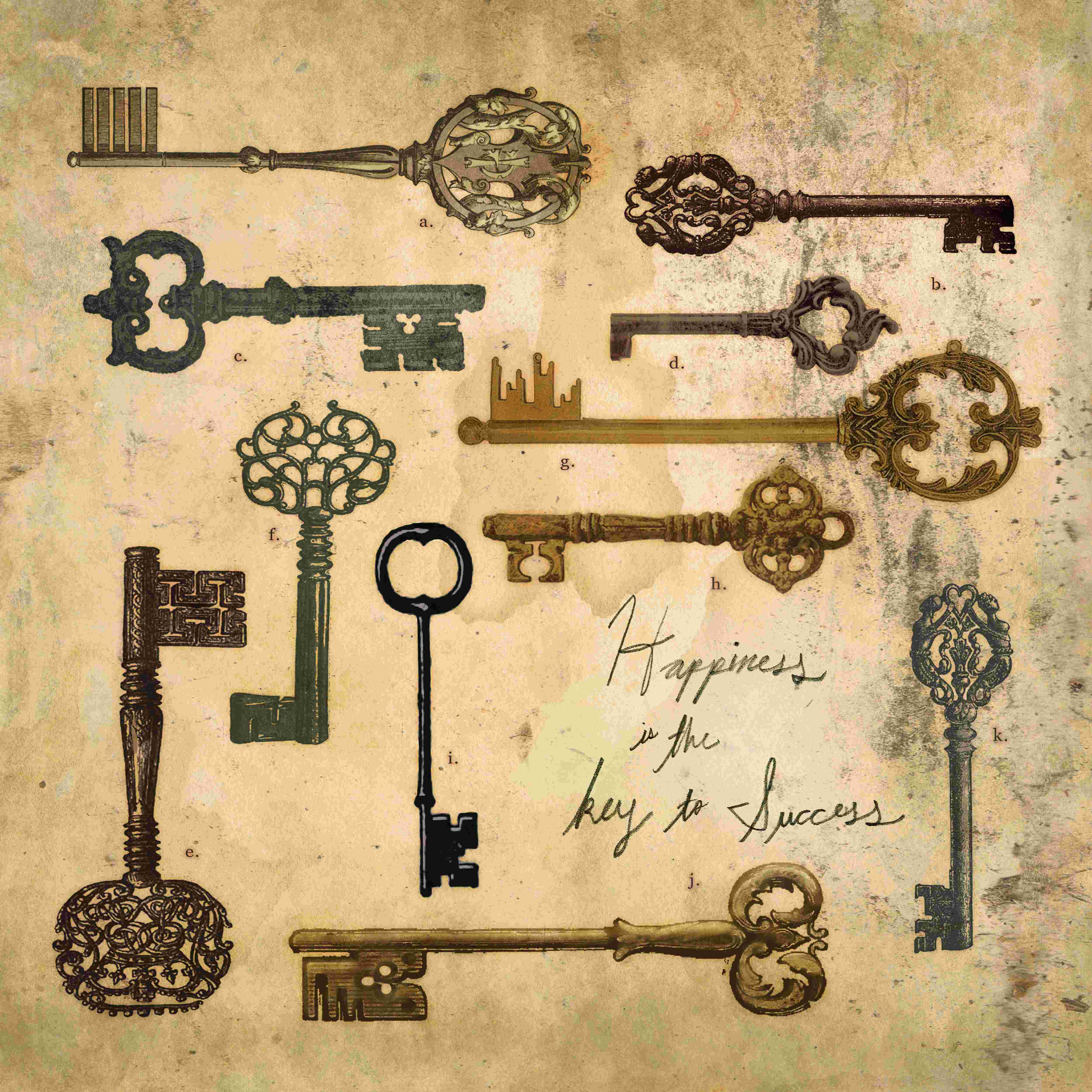 Trinx Vintage Keys 2 - Wrapped Canvas Print | Wayfair