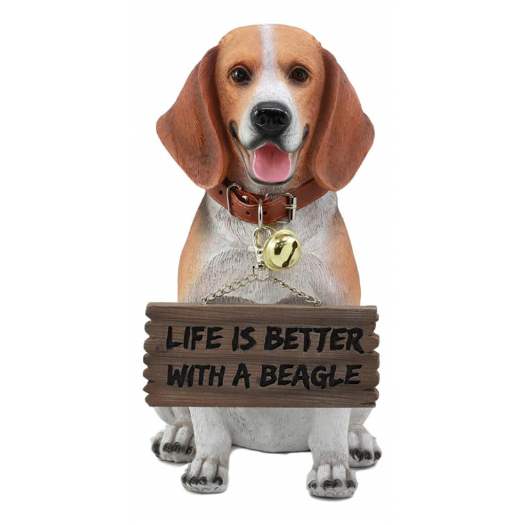August Grove® Centrahoma Lifelike Realistic Beagle Welcome Dog Garden ...