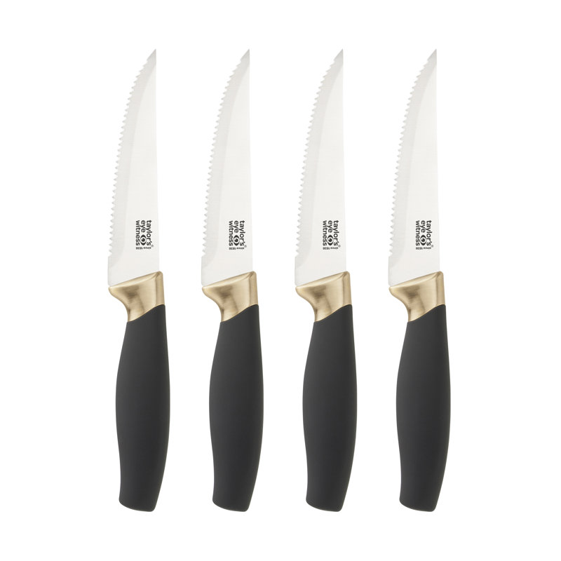 David Shaw Silverware Brooklyn 4 Piece Stainless Steel Steak Knife Set ...