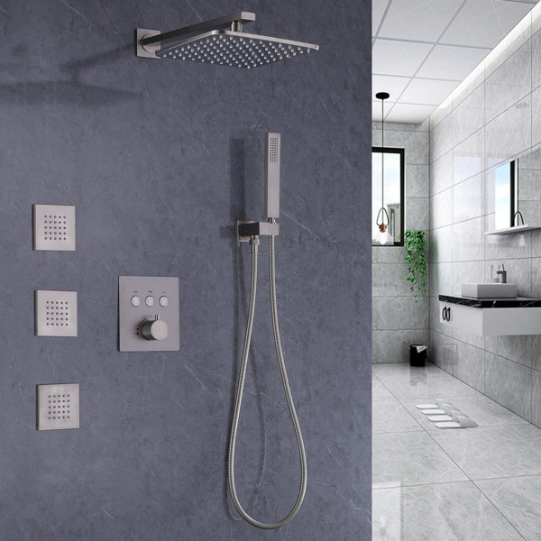 Homein Luxury Complete Shower System with Rough-in Valve & Reviews ...