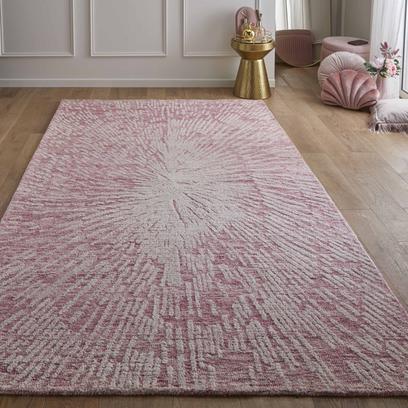 Williston Forge Adran Hand Tufted Wool Blush Pink/Gray Rug | Wayfair.co.uk