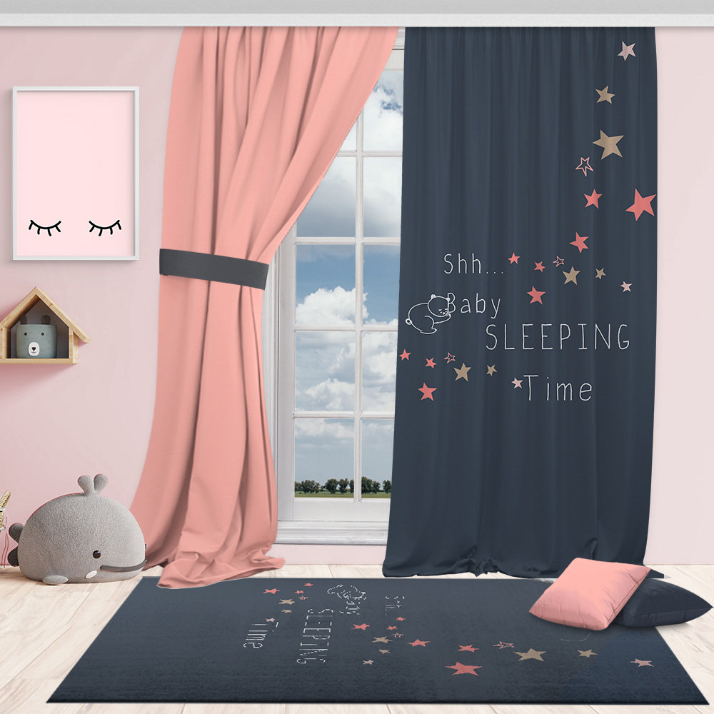 Lilijan Home & Curtain Sleeping Baby Kids Room Curtain 100% Blackout ...