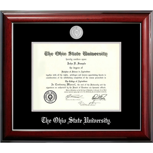 Red Barrel Studio® NCAA Ohio State University Silver Embossed Diploma ...