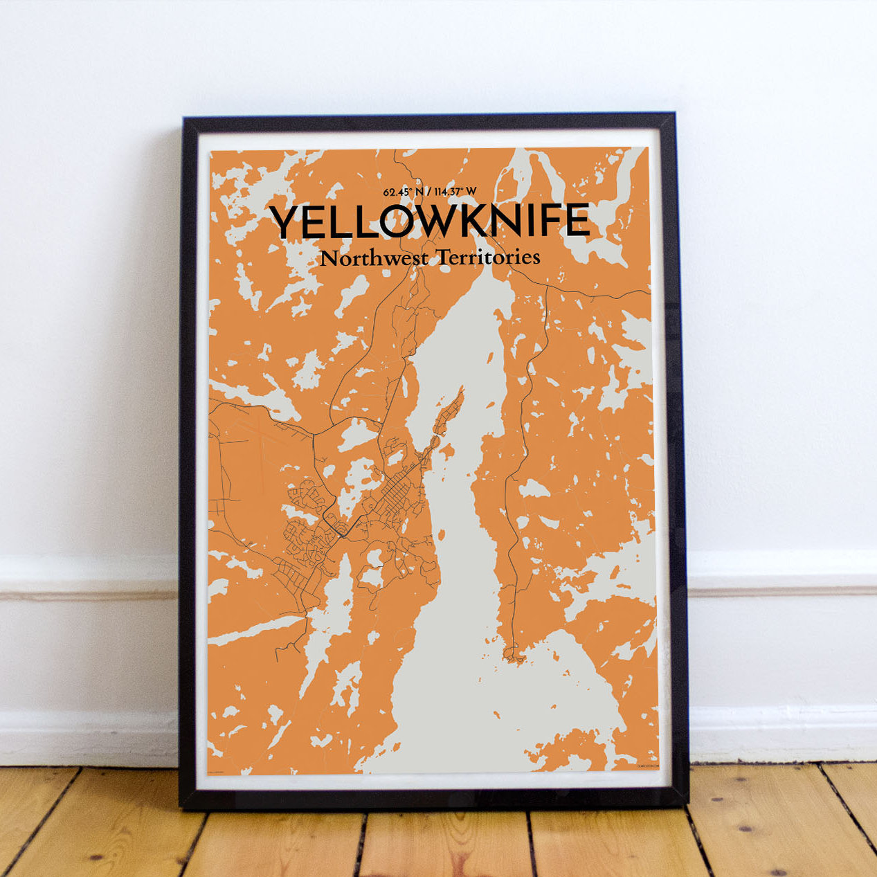 Wrought Studio Yellowknife City Map - Unframed Graphic Art | Wayfair