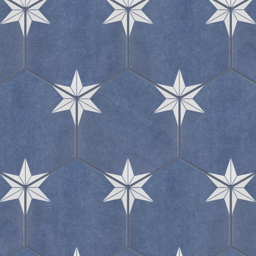 Merola Tile Stella Hex 9" x 10". Porcelain Patterned Wall & Floor Tile ...