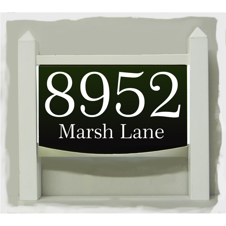 EZStreetSigns Modern LED address sign with solar panel | Wayfair