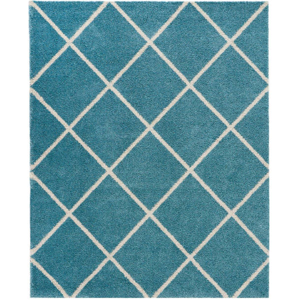 George Oliver Finkle Performance Ivory/Blue Rug & Reviews | Wayfair