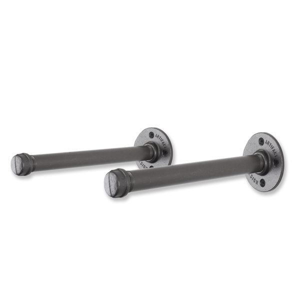 Millwood Pines Set of 4 Pipe Decor Industrial Shelf Brackets 3/4 Inch ...