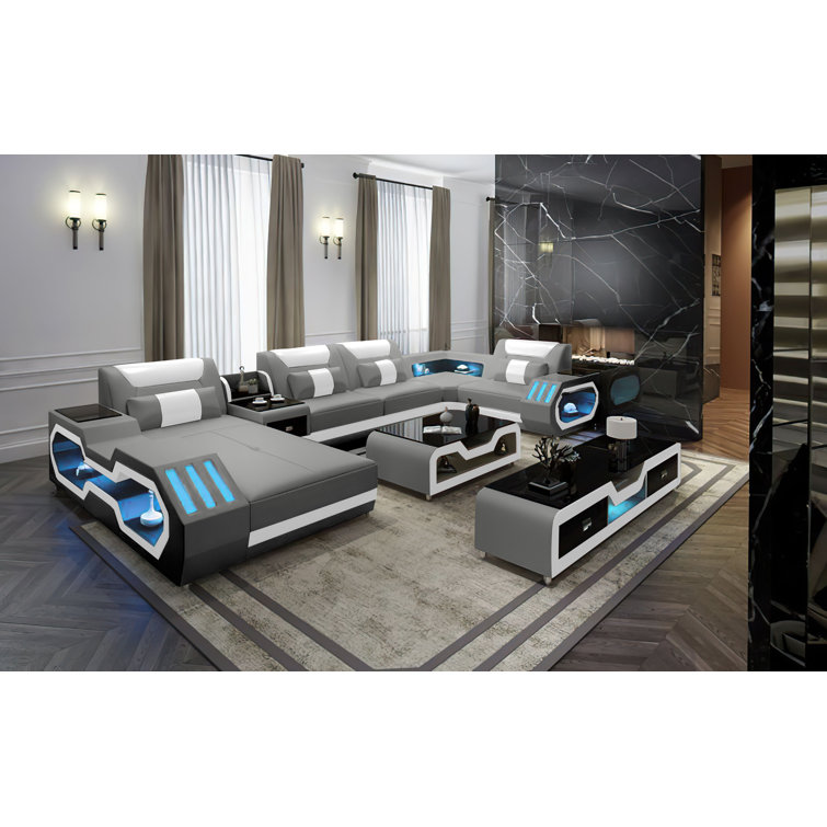 Wade Logan® Arcadius 5 - Piece Upholstered Sectional & Reviews | Wayfair
