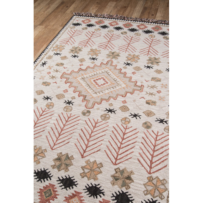 Foundry Select Antonnio Handmade Wool Pink/Beige Rug | Wayfair