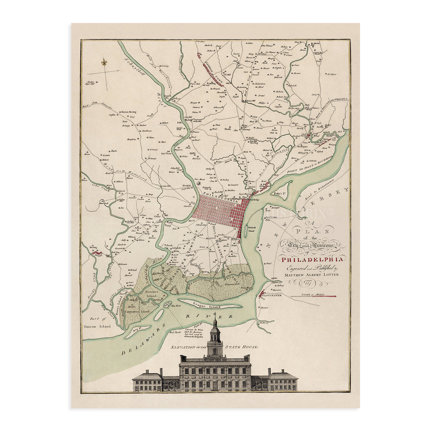 Williston Forge 1777 Map Of Philadelphia Pennsylvania - Unframed ...
