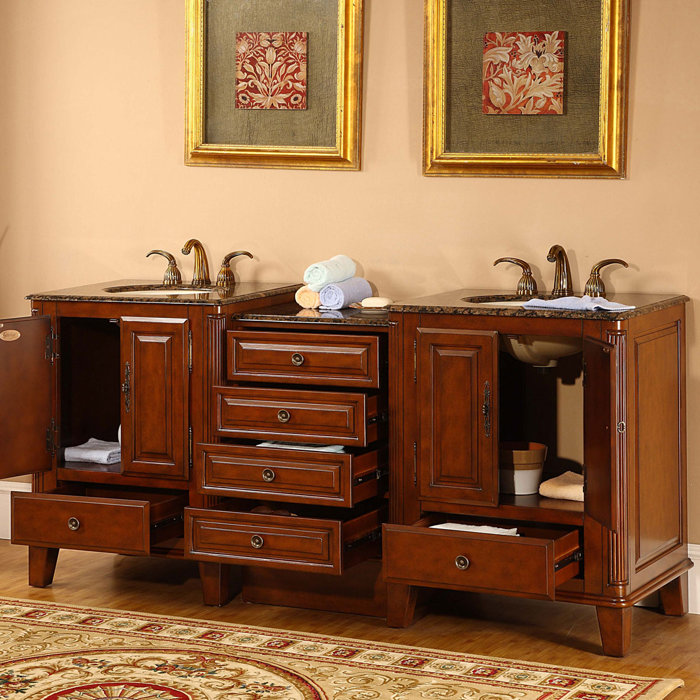Astoria Grand Sunnydale 76'' Free-standing Double Bathroom Vanity with ...