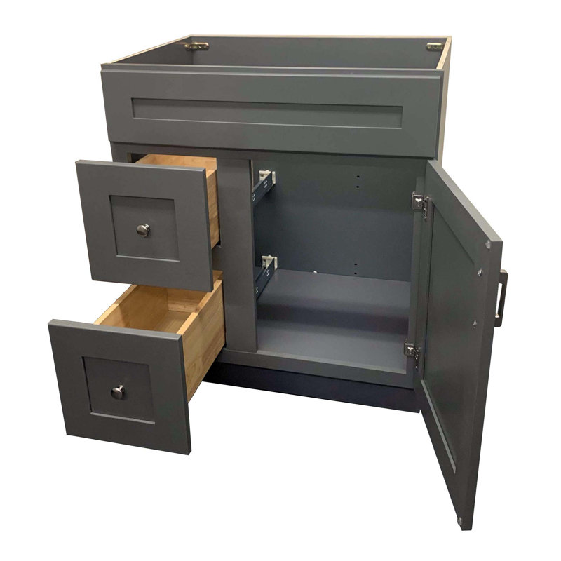 Niturra 30'' Single Bathroom Vanity Base Only in Gray & Reviews | Wayfair