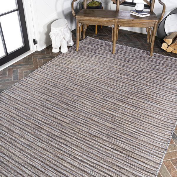 Longshore Tides Amold Dary Gray Indoor/Outdoor Rug | Wayfair