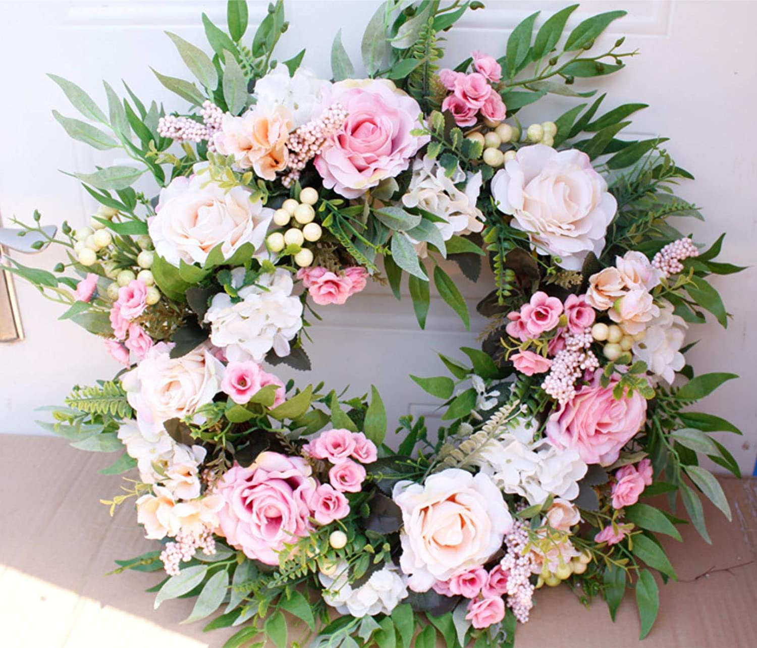 The Holiday Aisle® Ansuma 22-inch Handmade Artificial Rose Twig Wreath ...