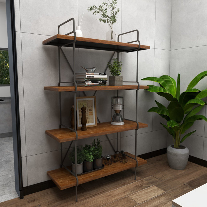 Wrought Studio Kamryn 67'' H x 43'' W Solid Wood Etagere Bookcase ...