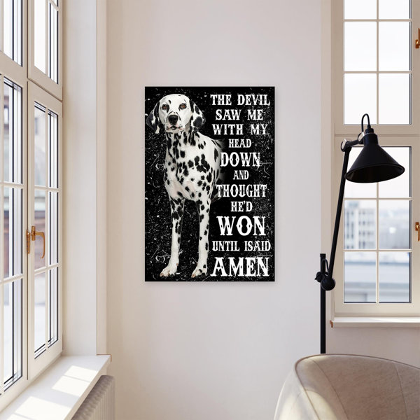 Trinx Dalmatian Amen Dogs Lover - Wrapped Canvas Graphic Art | Wayfair
