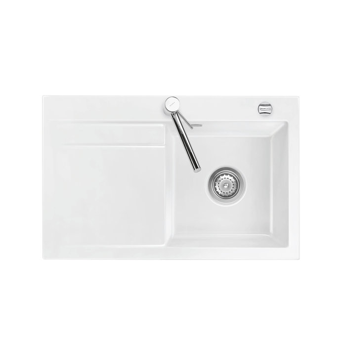 Systemceram Stema 510Mm W Single Bowl Ceramic Inset Kitchen Sink with 1 ...
