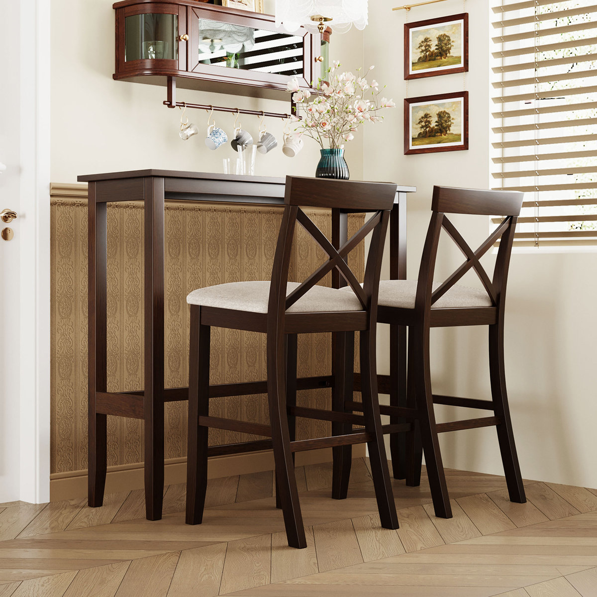 Gracie Oaks Catelynne 2 - Person Bar Height Dining Set | Wayfair
