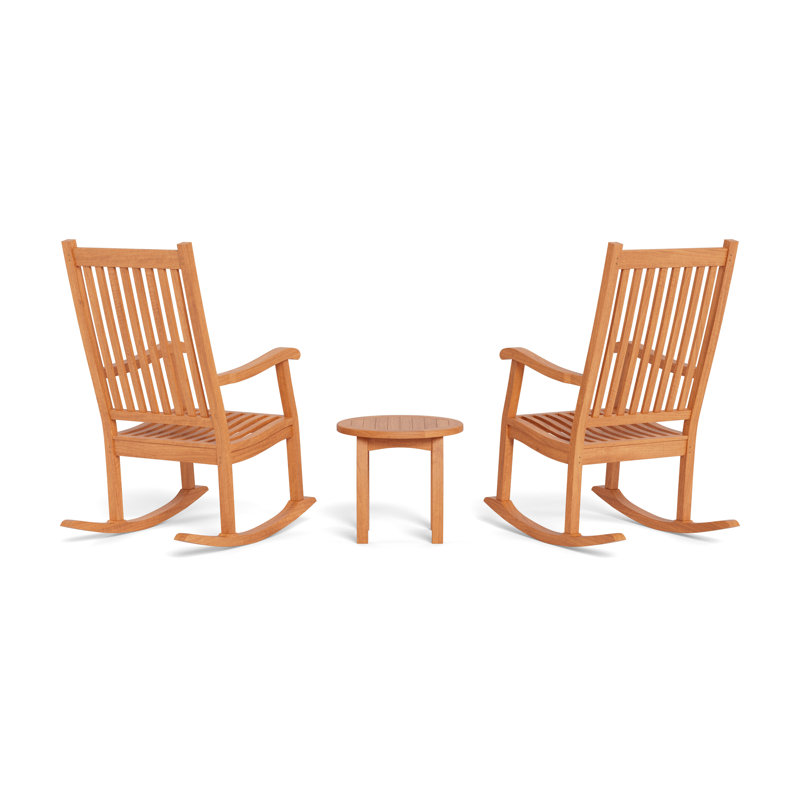 Tortuga Outdoor Jakarta 3pc Teak Rocker Set | Wayfair